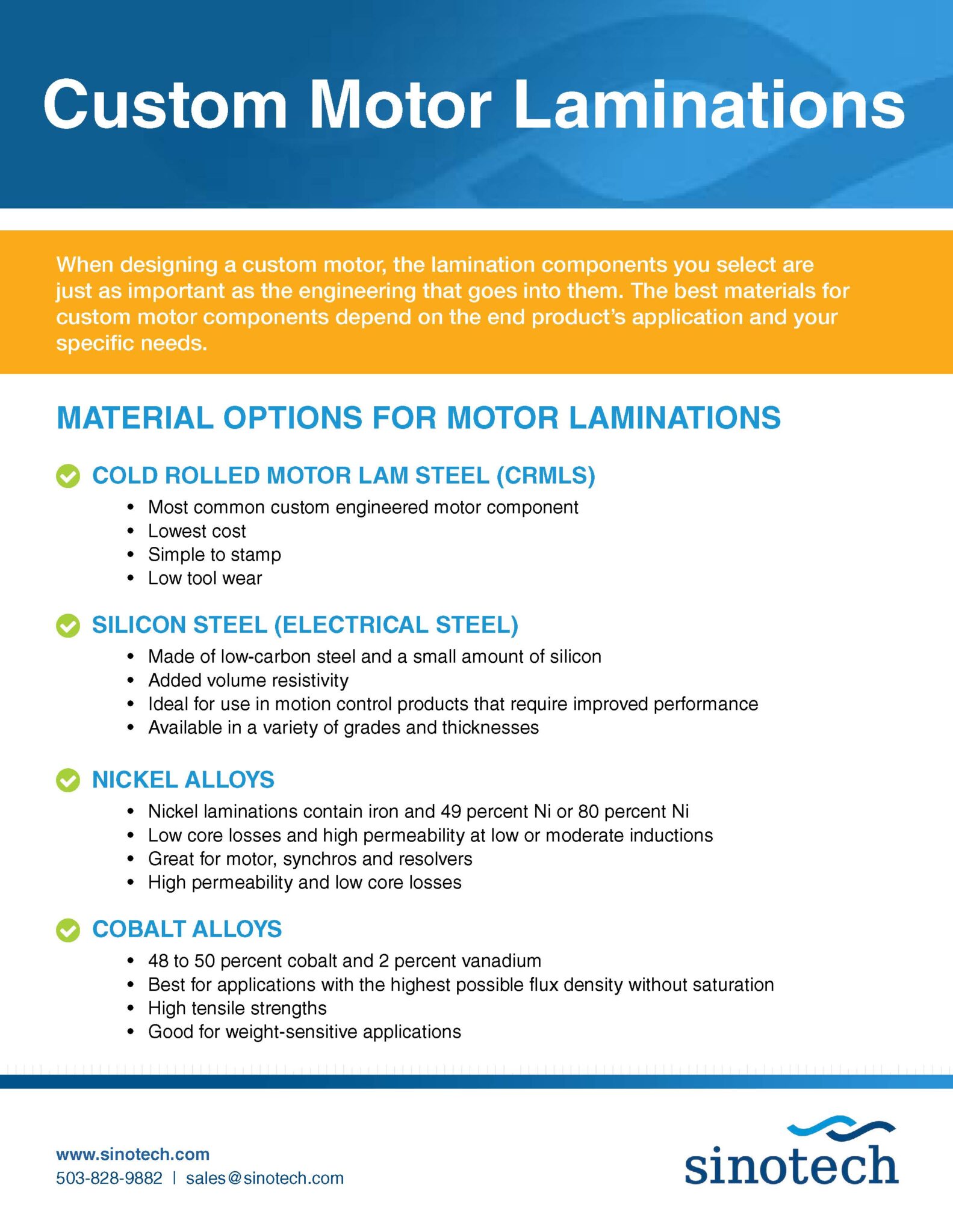 Iron Core Motor Laminations & Lamination Stacks | Sinotech